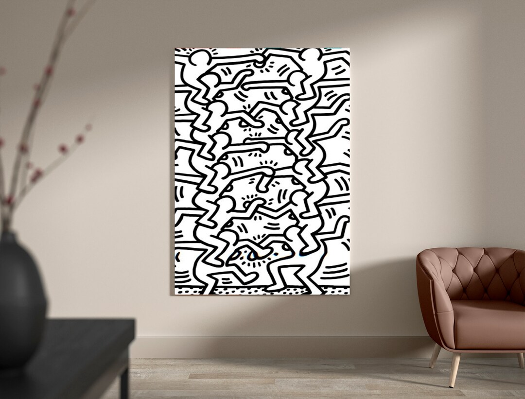 Keith Haring Canvas_poster Art Reproduction, Abstract Canvas Wall Art ...