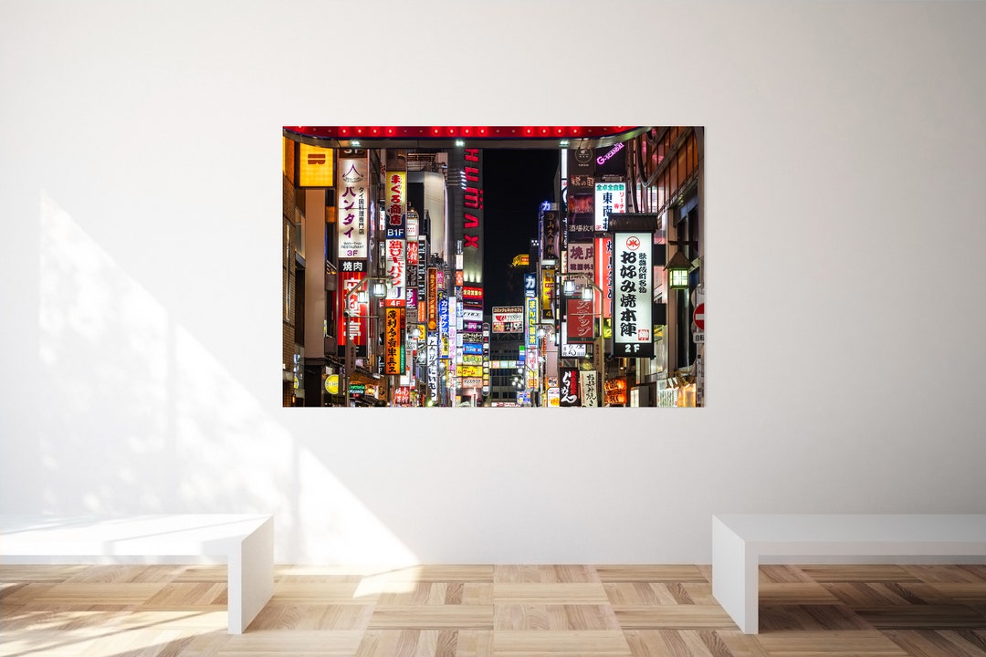 Canvas Wall Art, Tokyo Skyline, Tokyo Wall Art, Tokyo Painting, Tokyo ...