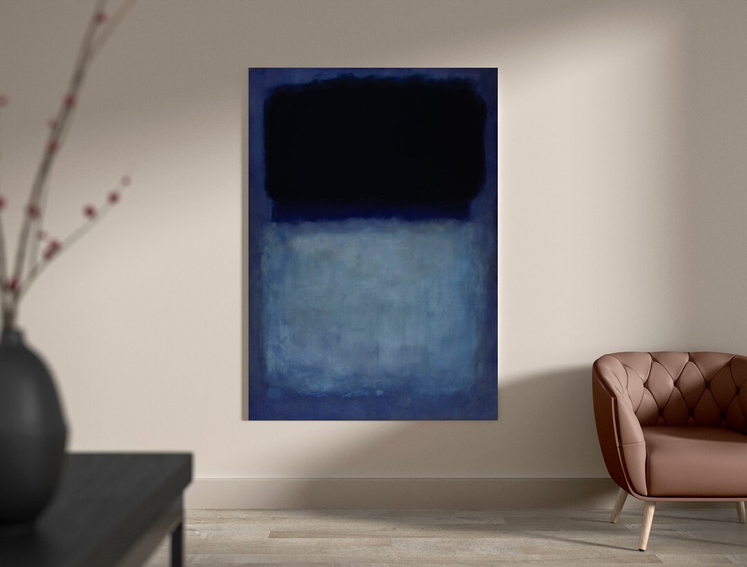 Mark Rothko Blue and Black Canvas Painting, Mark Rothko Style Canvas ...