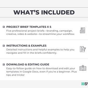 Project Brief Template Bundle: Branding, Creative, Video, Website ...