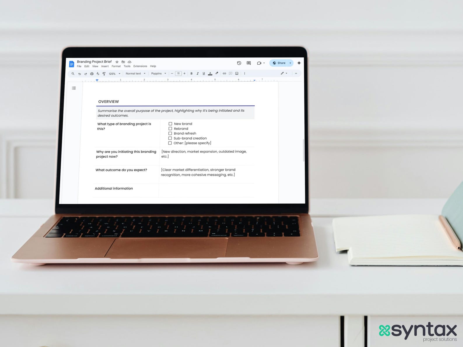 Branding Project Brief Template Google Docs | A4 | Editable Creative ...