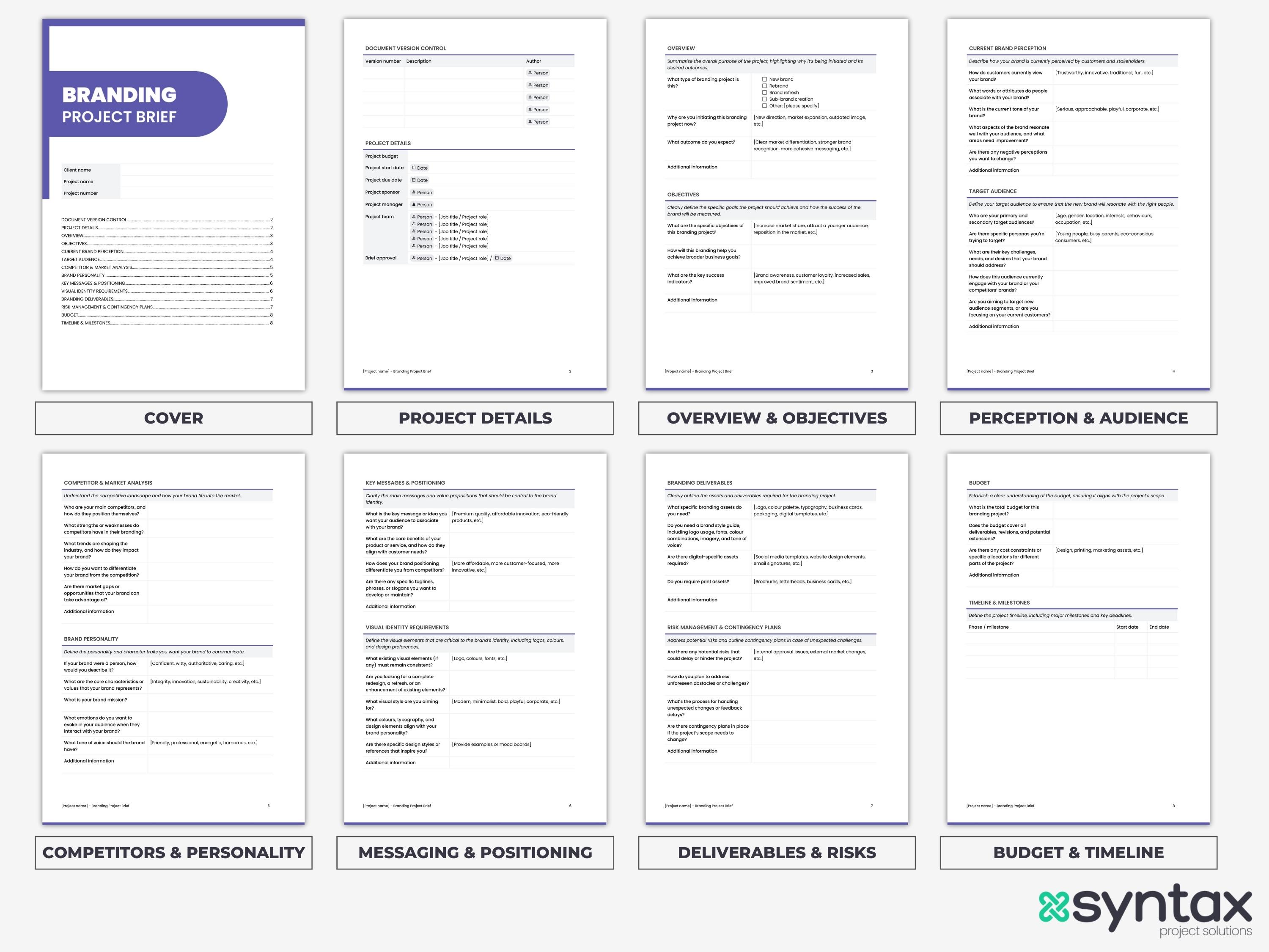 Branding Project Brief Template Google Docs | A4 | Editable Creative ...