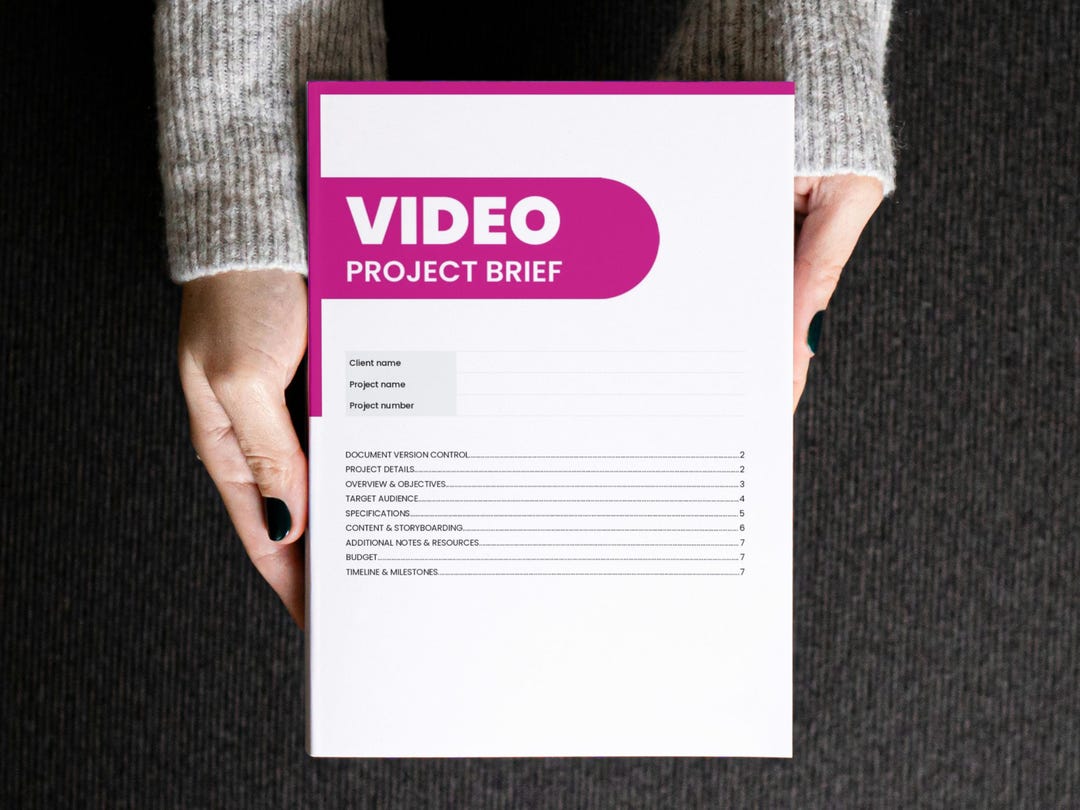 Video Production Project Brief Template: Editable Google Docs, A4 ...