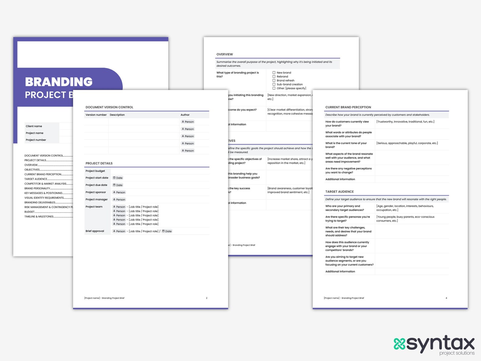 Branding Project Brief Template Google Docs | A4 | Editable Creative ...