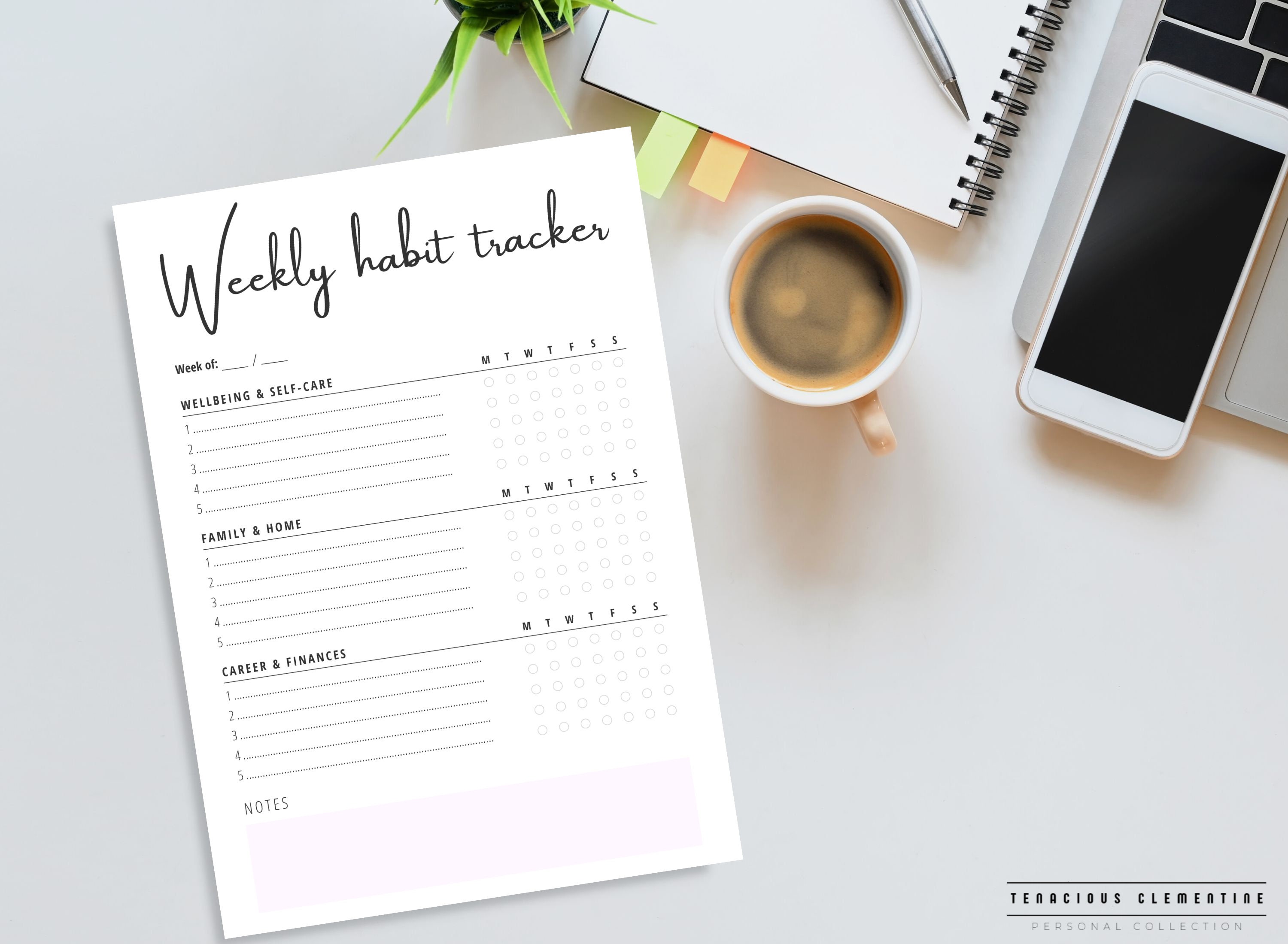 Weekly Habit Tracker Printable Edition Personal Collection - Etsy