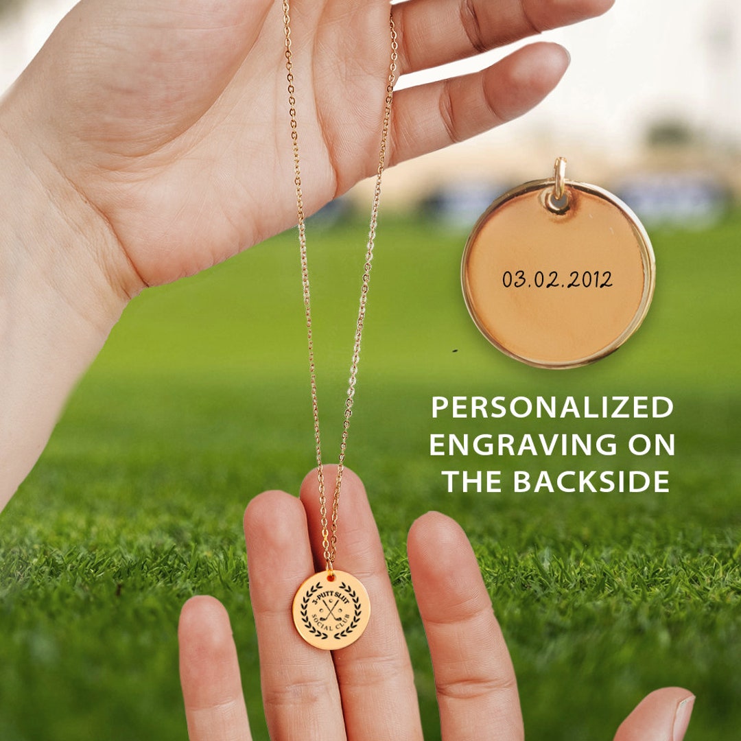 Custom Golf Gift, Gold Disc Necklace, Womens Golf Jewelry, Custom ...
