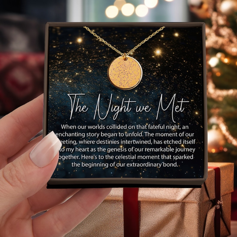 Custom Star Map Necklace, Personalized Night Sky Star Map, Gift for ...