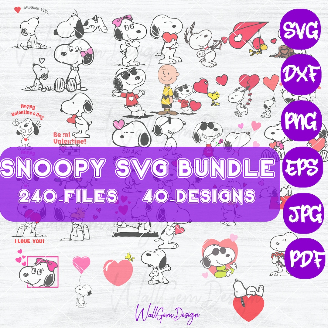 Cartoon Svg Bundle, Snoopy Dog Svg Bundle, SVG for Cricut, Instant ...