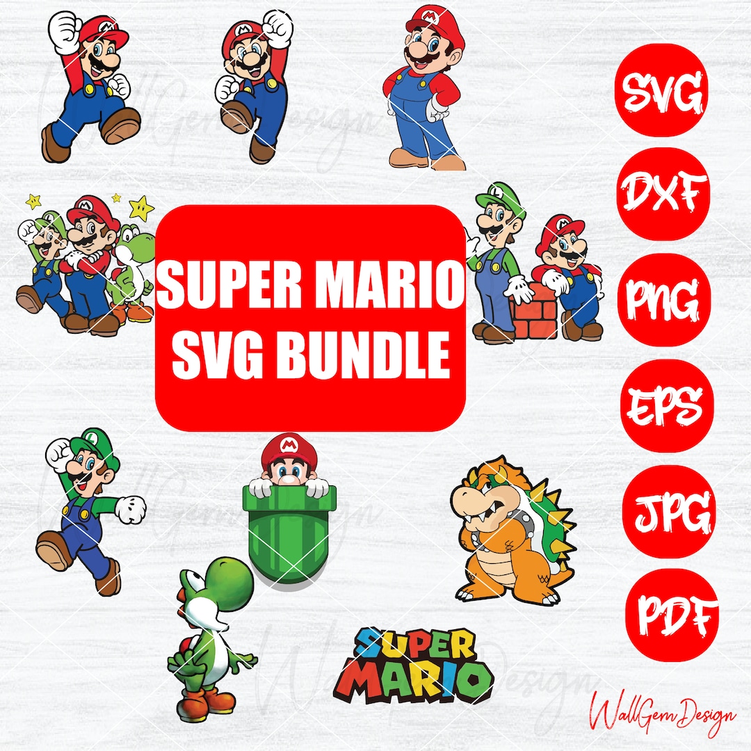Super Mario SVG Bundle for Cricut and Sublimation, Mario Cut Files ...