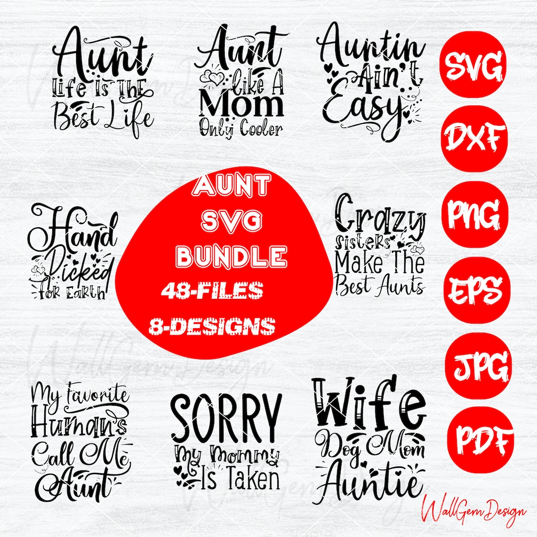 Aunt Svg Bundle, Cool Aunt Svg, Auntie Svg Bundle, Cool Aunts Club Svg ...