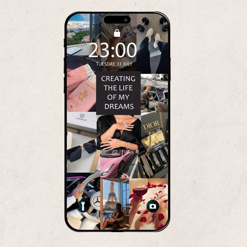 Vision Board Phone Walpaper, Digital Vision Board, Manifesting Baord ...