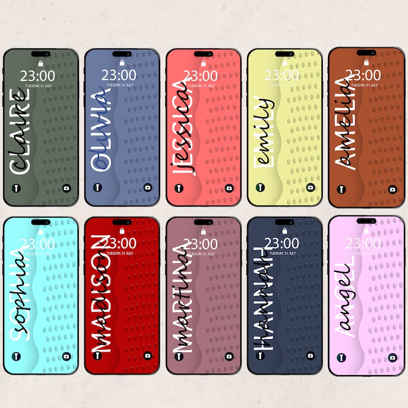 10 Custom iPhone Wallpapers, Personalized Minimalist Design (digital ...