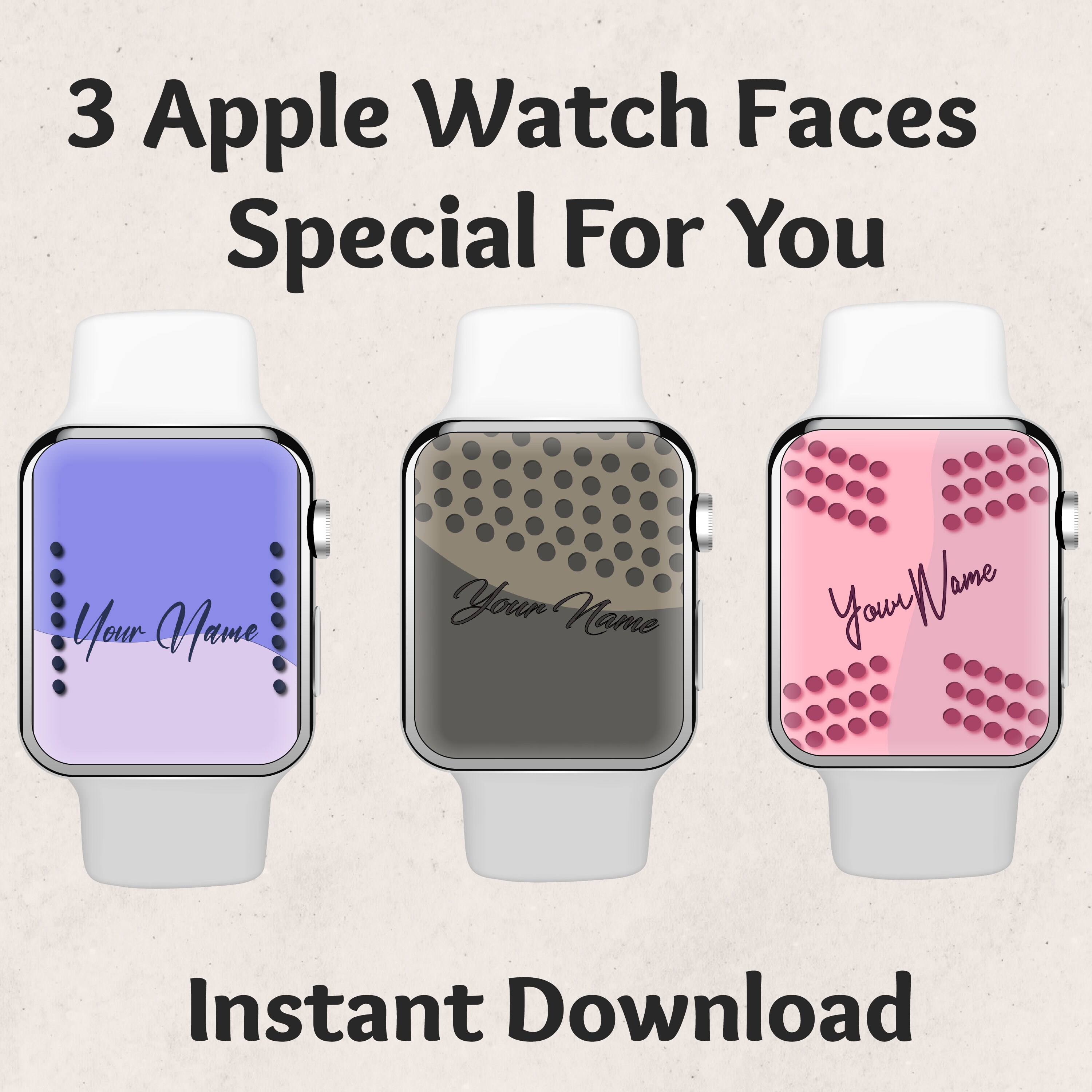 3 Custom Watch Face, Watch Wallpaper, Apple Watch Face, Smartwatch Face ...