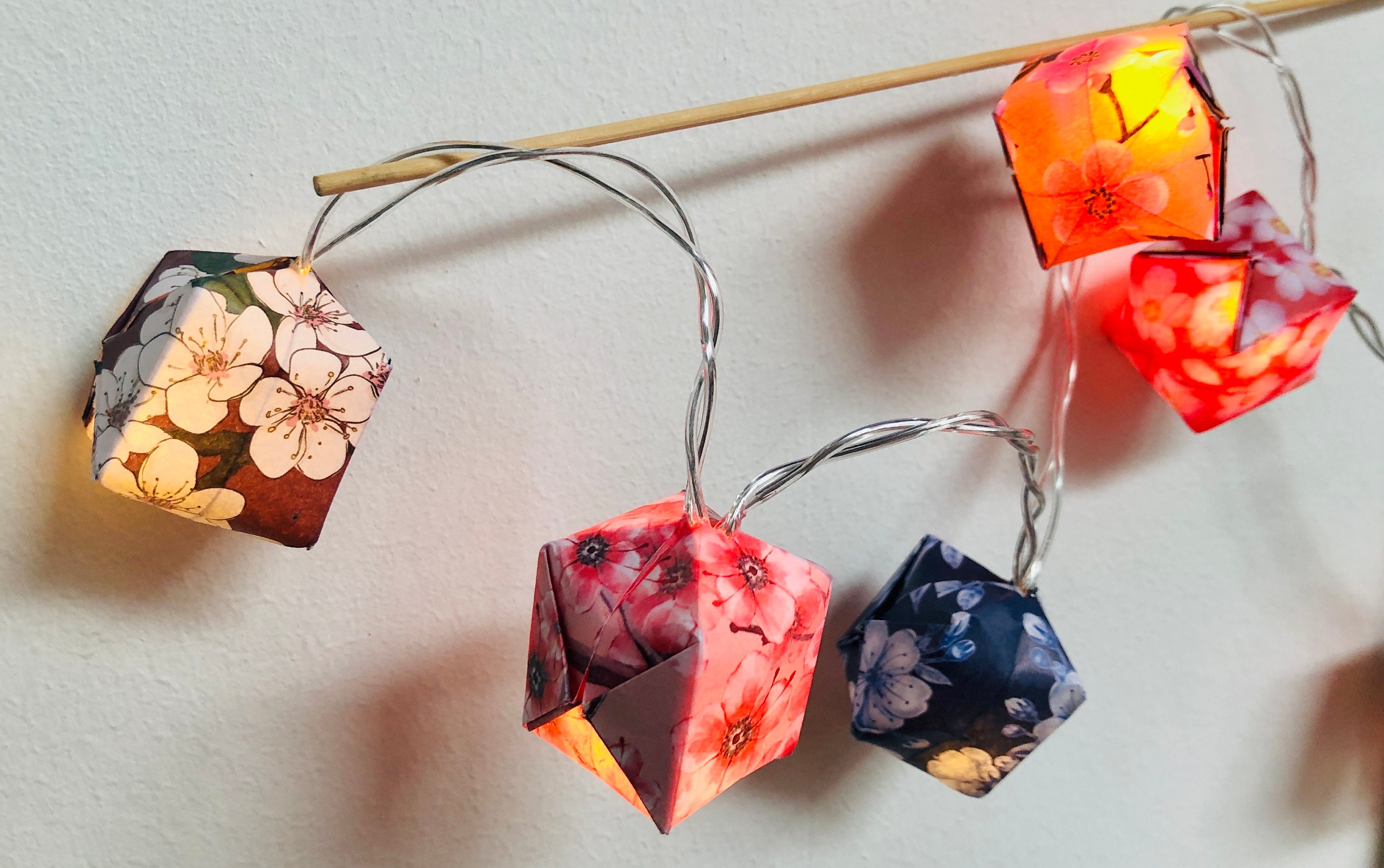 Origami-lantaarnverlichting (10 Leds) - Etsy