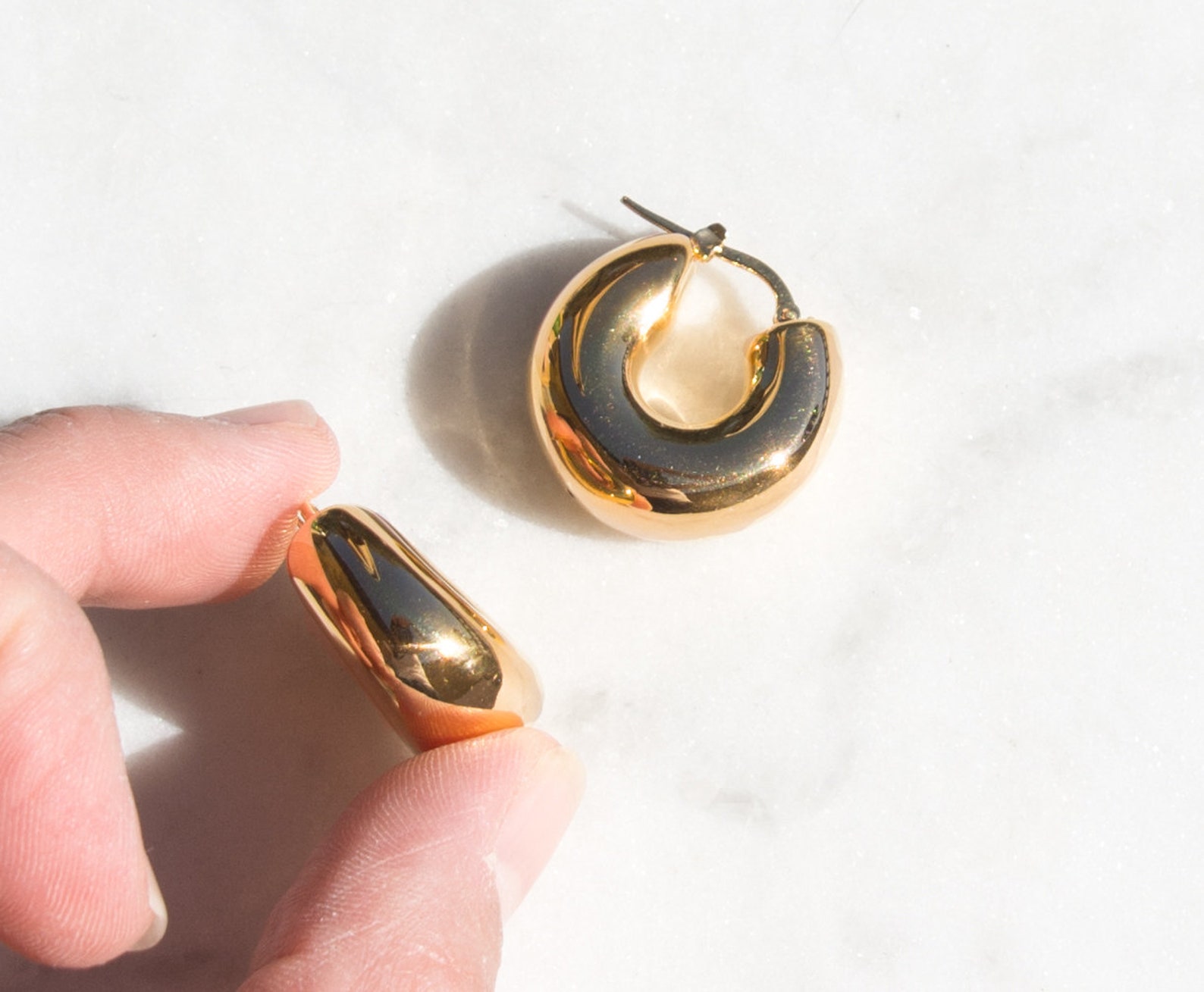 925 Silver Donut Hoop Earrings Sterling Silver Puffy Hoops Minimalist ...