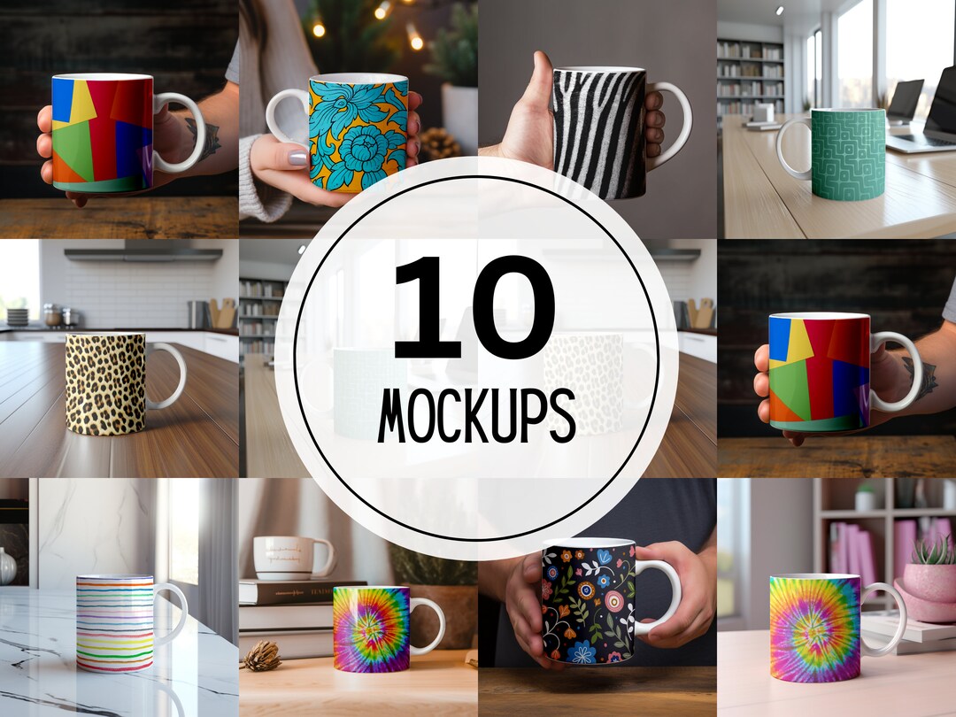 Wrap Around Mug Mockups, Smart Mockups, PSD, Cup Mockup Bundle ...