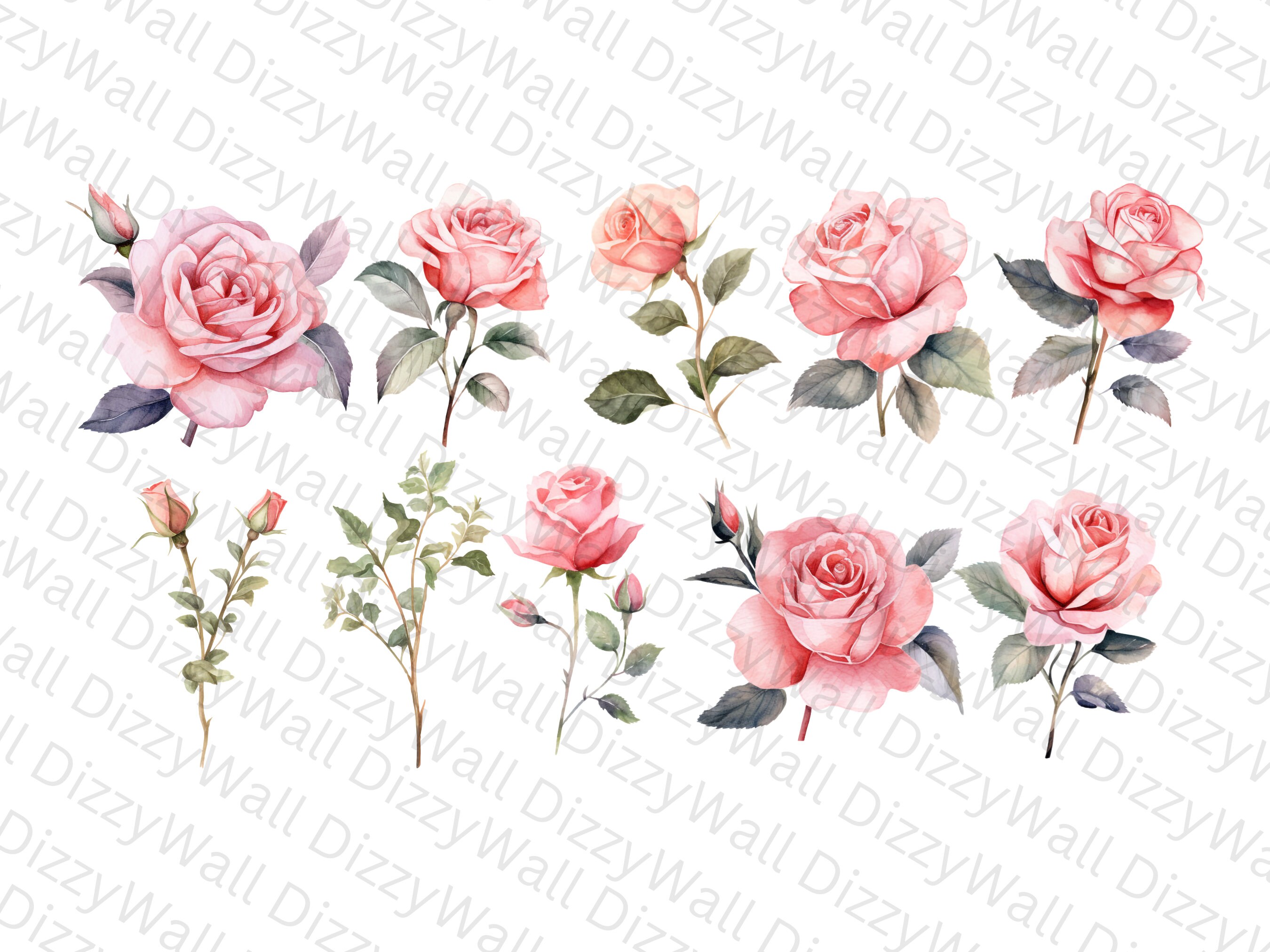 Flowers Clipart Roses Clipart Watercolor Clipart 3 Wedding - Etsy
