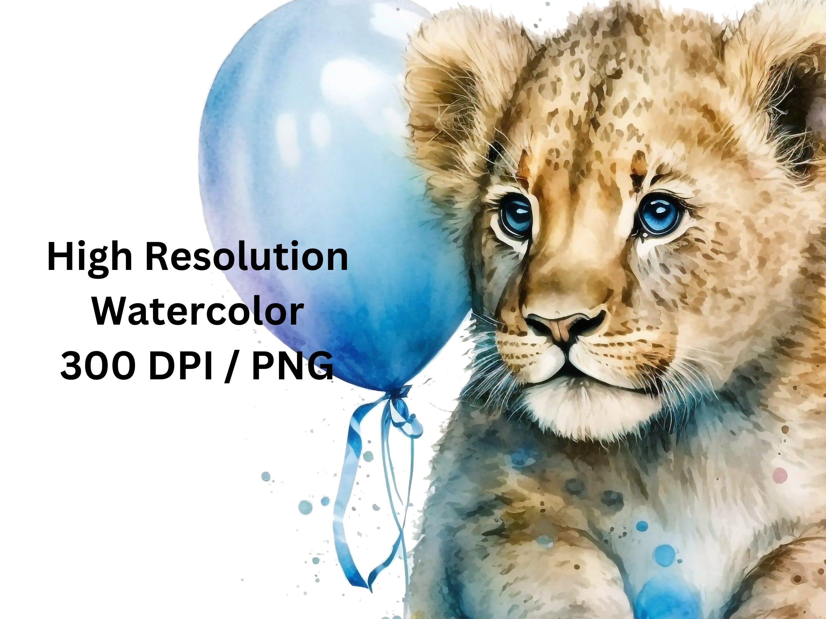 Baby Lion Watercolor Clipart, Baby Lion Clipart, Boy's Room Decoration ...