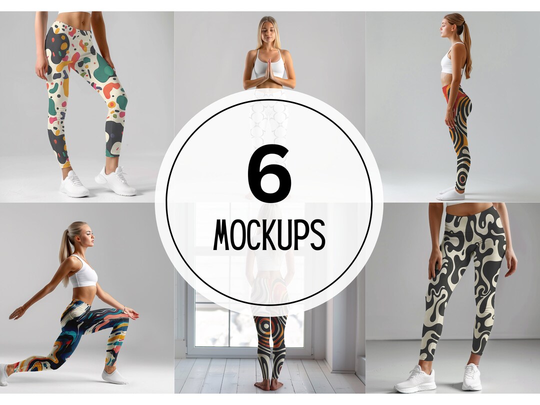 Women Overprint Leggings Mockup, Yoga Pants Mockup, Overprint Tights ...