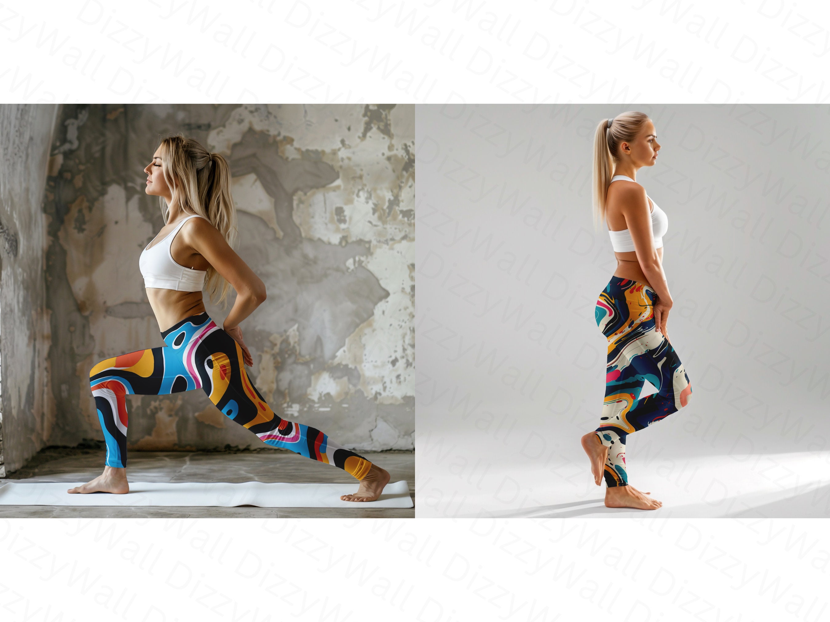 Women Overprint Leggings Mockup, Yoga Pants Mockup, Overprint Tights ...