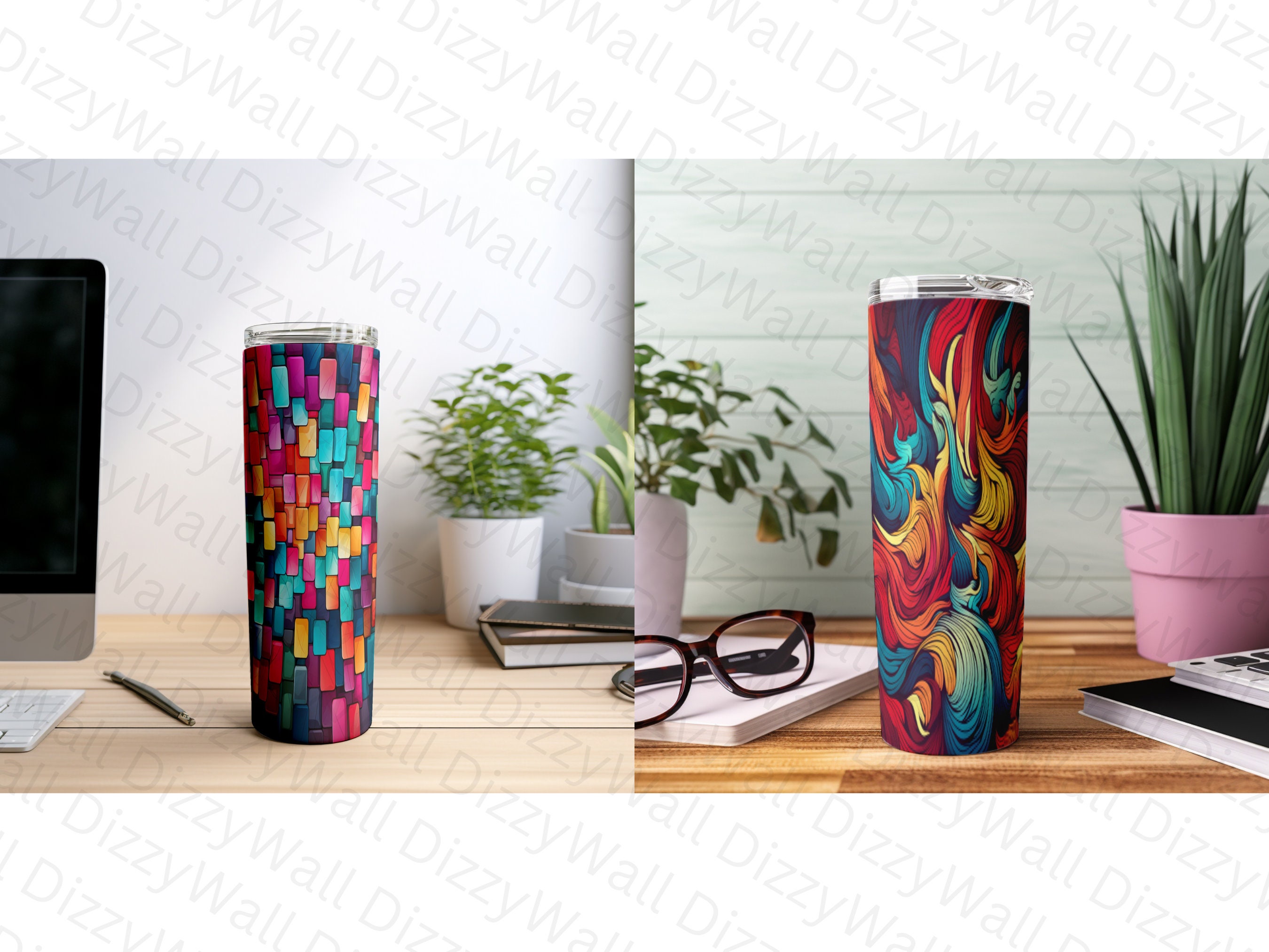 10 Different Skinny Tumbler Wrap Around Mockup, Tumbler Mockup Psd ...