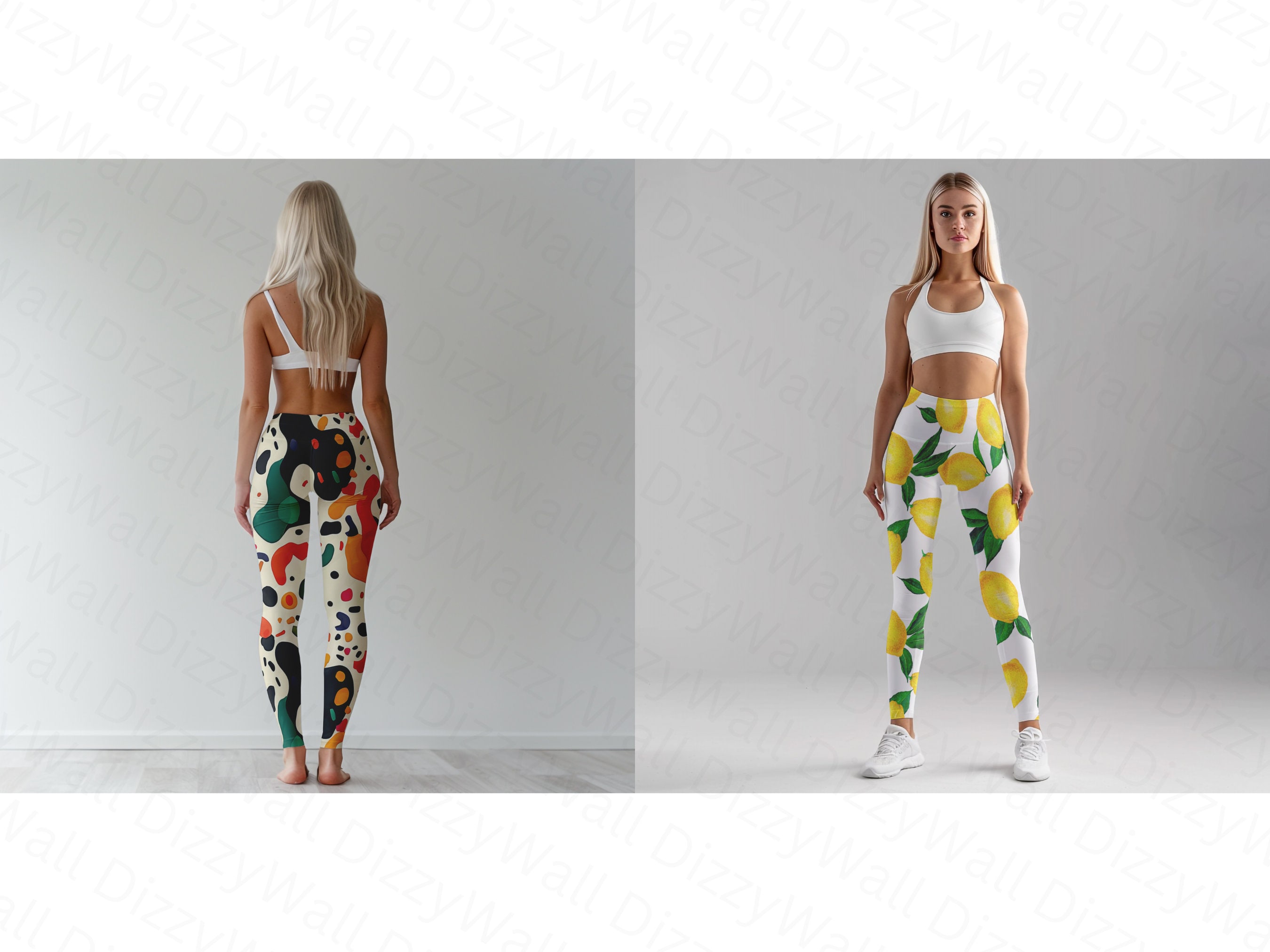 Women Overprint Leggings Mockup, Yoga Pants Mockup, Overprint Tights ...