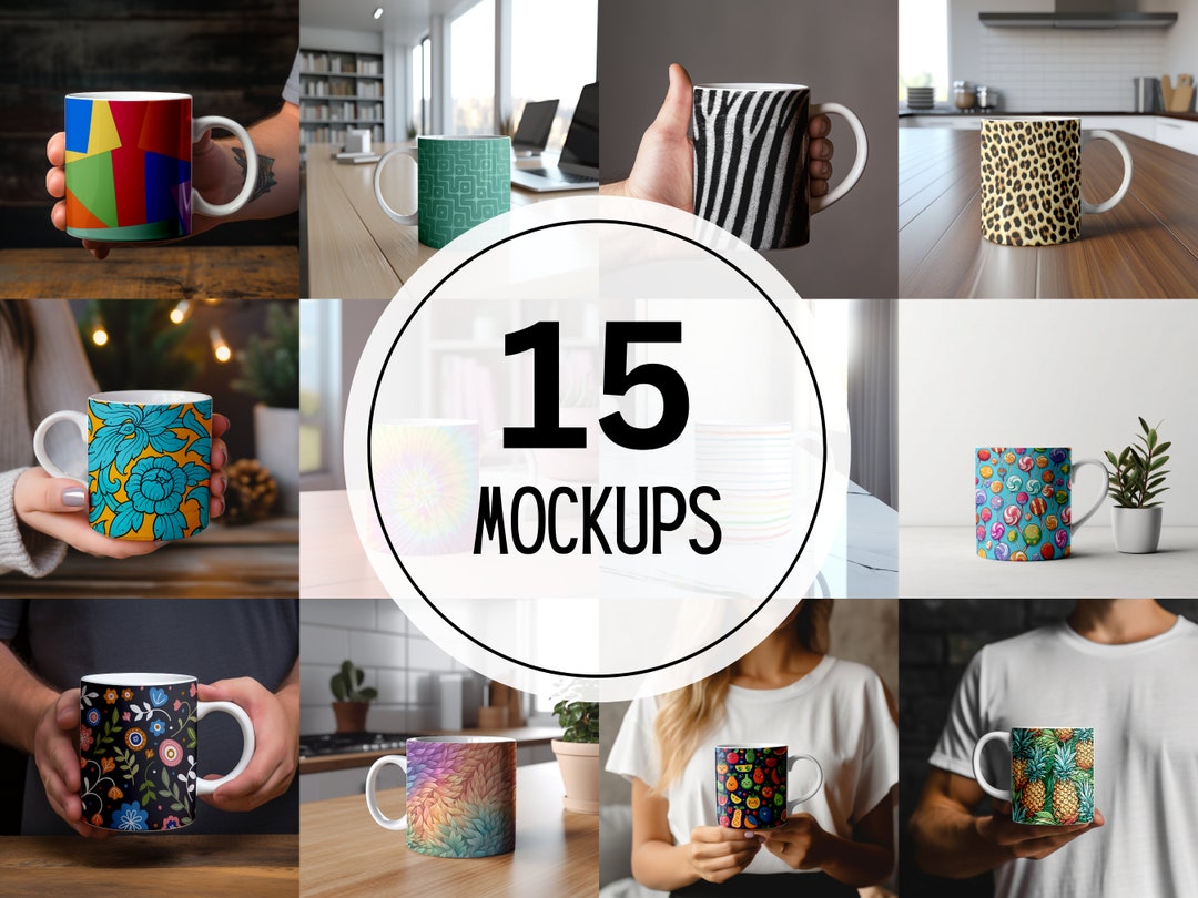 Wrap Around Mug Mockups, Smart Mockups, PSD, Cup Mockup Bundle ...