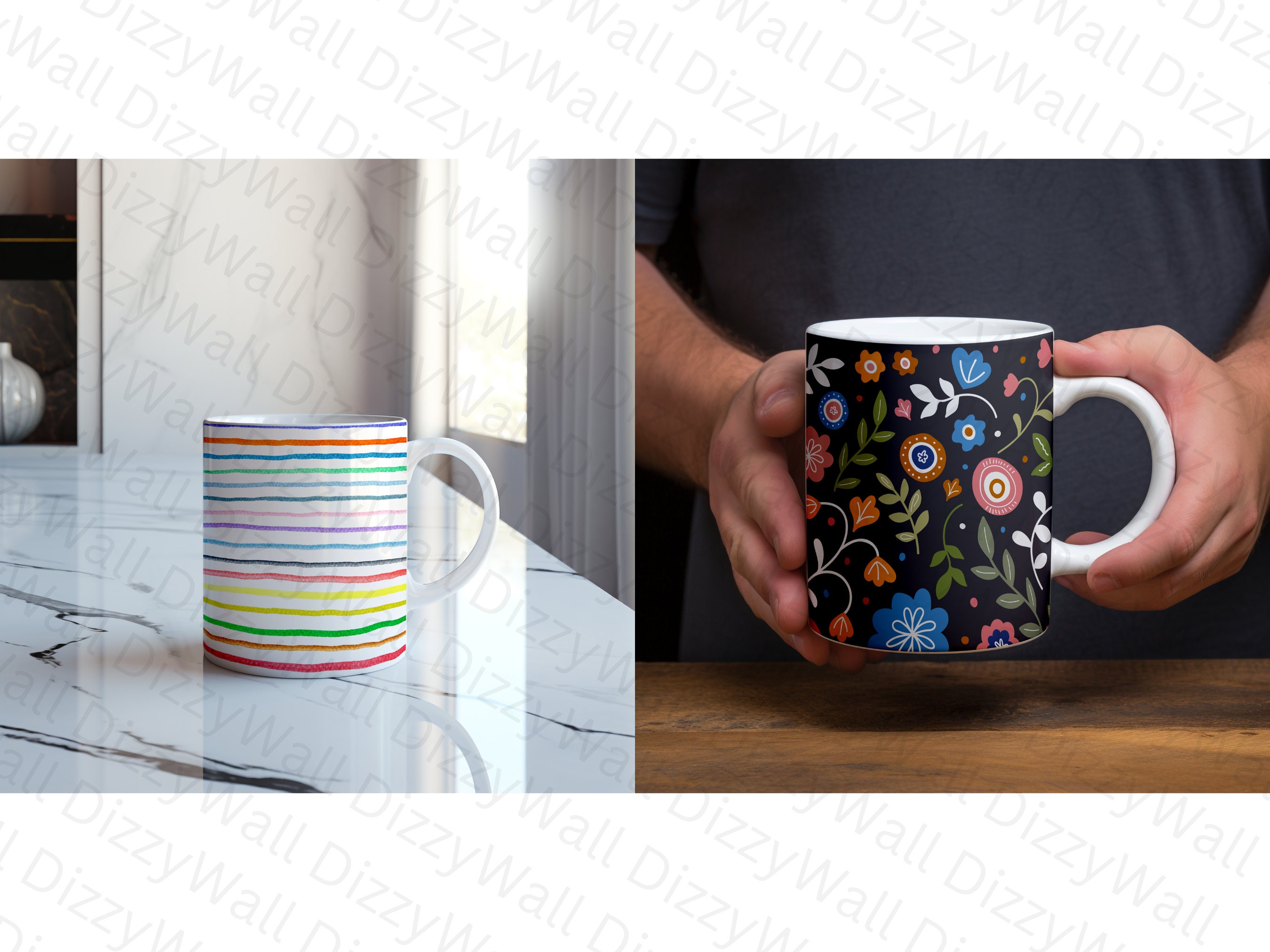 Wrap Around Mug Mockups, Smart Mockups, PSD, Cup Mockup Bundle ...