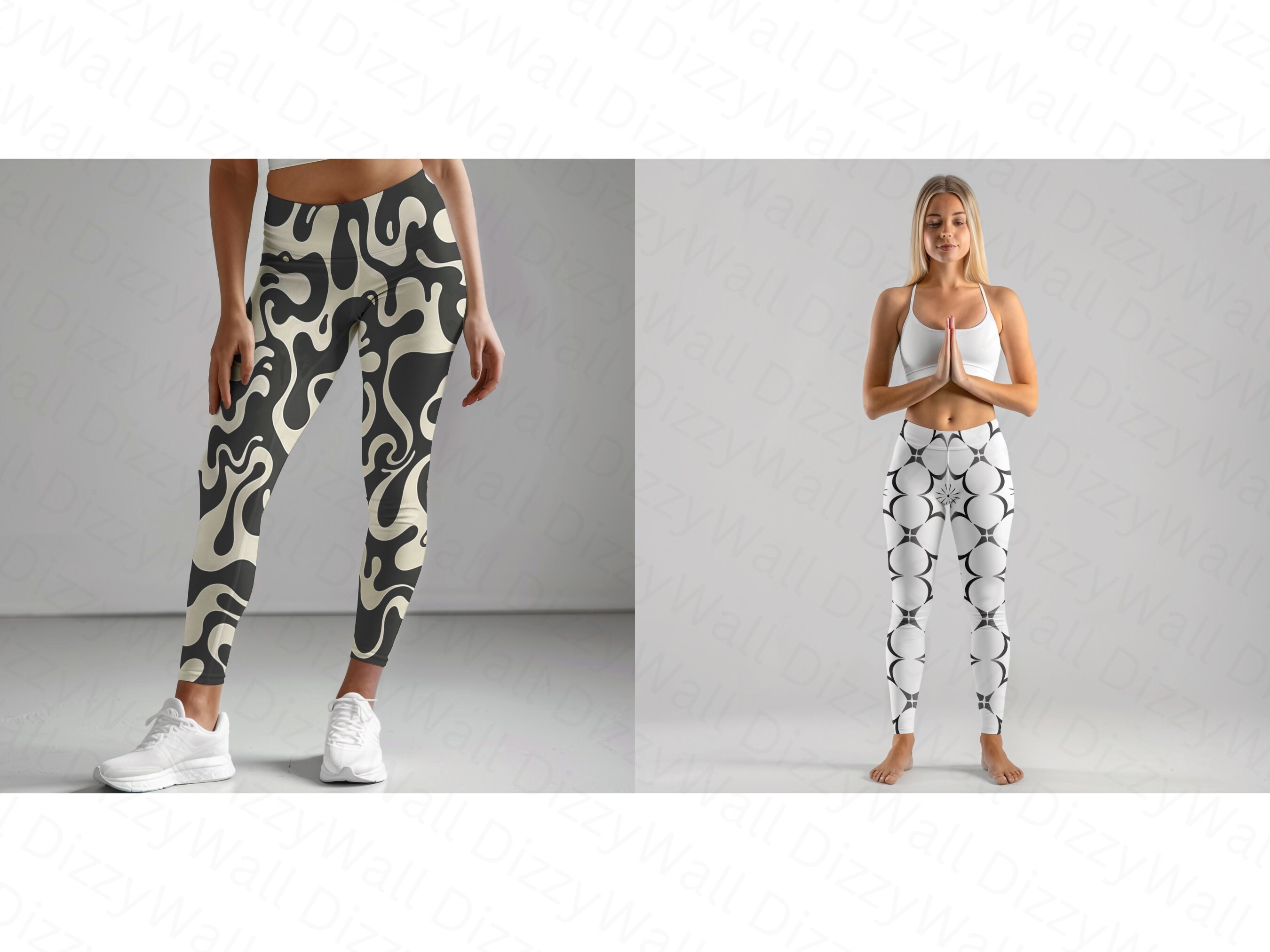 Women Overprint Leggings Mockup, Yoga Pants Mockup, Overprint Tights ...