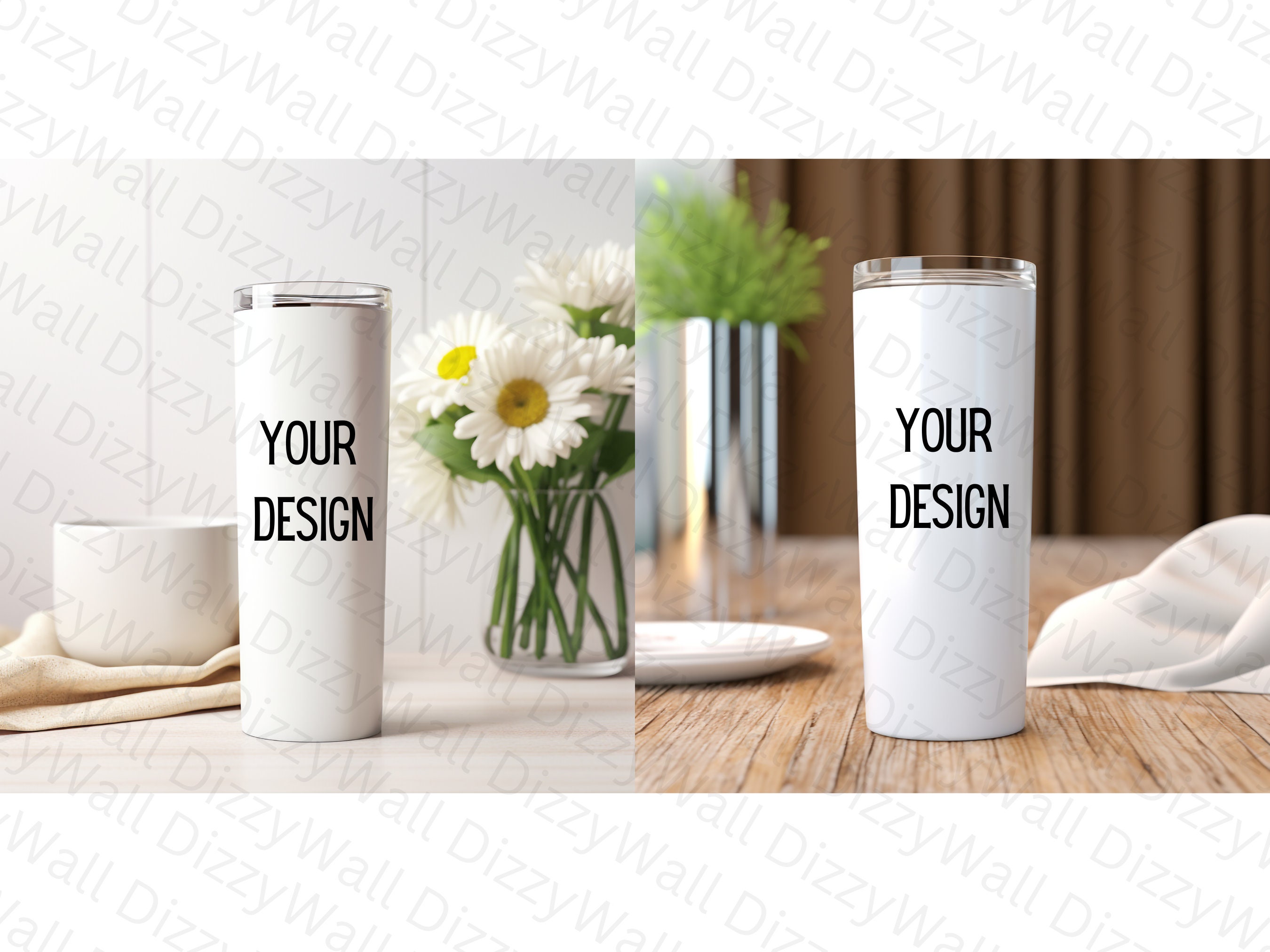 10 Different Skinny Tumbler Wrap Around Mockup, Tumbler Mockup Psd ...