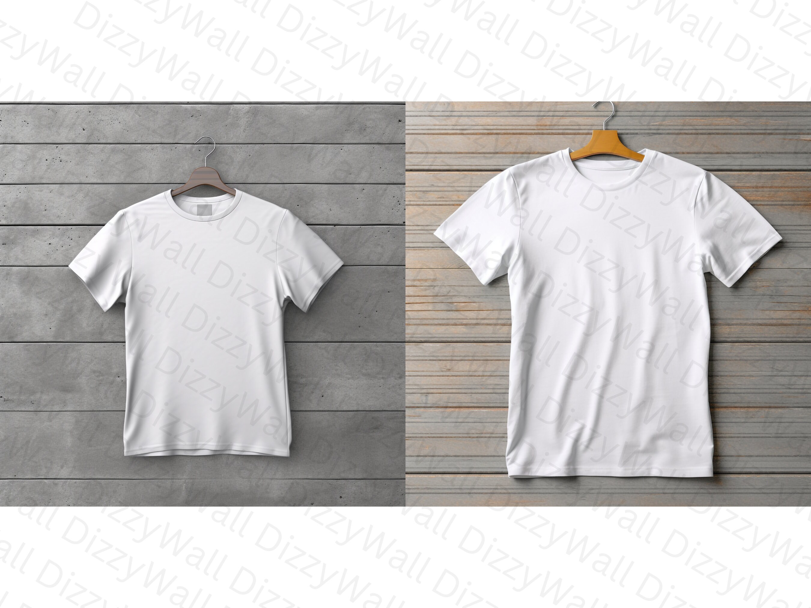 White Overprint T-shirt Mockups, White T-shirt Mockups, PSD Smart ...
