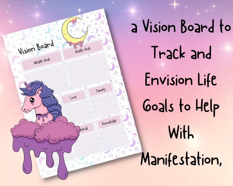 Printable Pastel Goth Zombie Unicorn Self Love Workbook, Growth Self ...