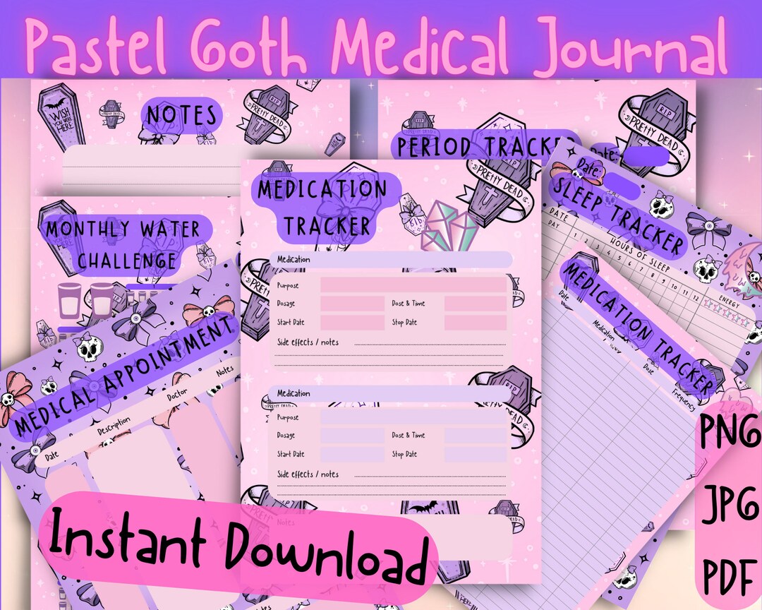 Pink and Purple Pastel Goth Medical Journal Medication, Side Effects ...