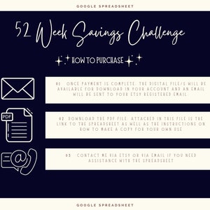 52 Week Savings Challenge Google Sheets Template | Save Money in 52 ...