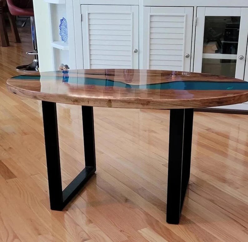 Oval Epoxy Dine Table Top Epoxy Coffee Table - Etsy
