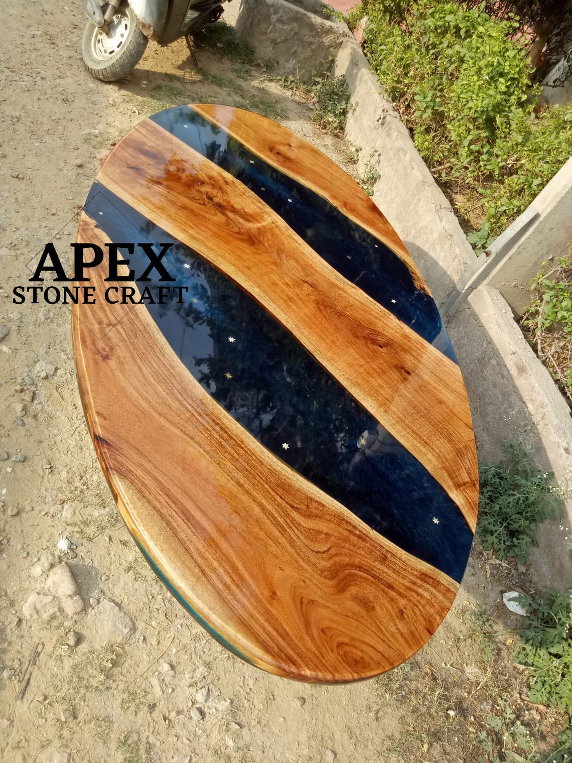 Oval Epoxy Dining Tabletop Epoxy Wooden Table Epoxy Resin Furniture for Living Room - Etsy