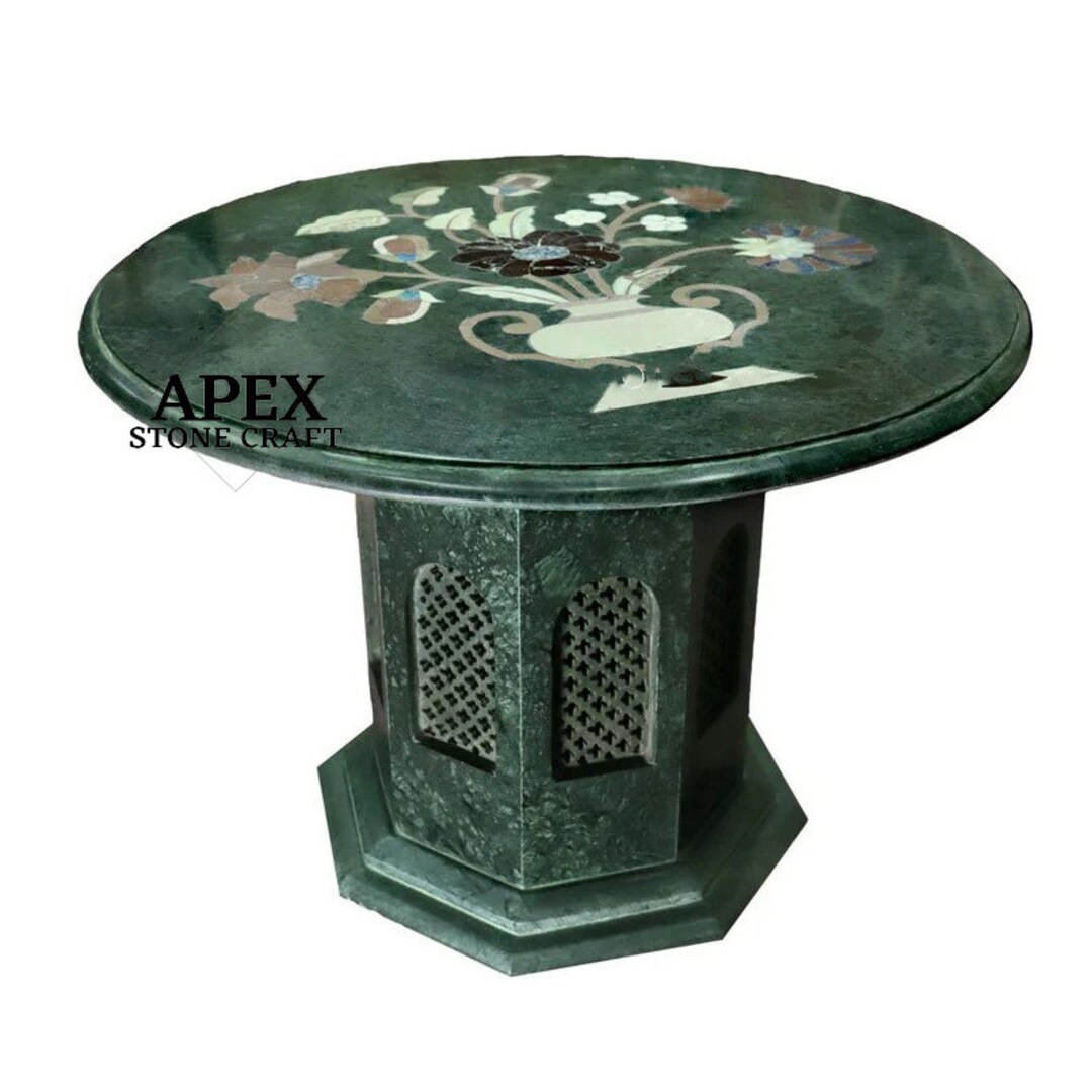 Marble Coffee Table Top Multi Color Semi Precious Stone Handicraft ...