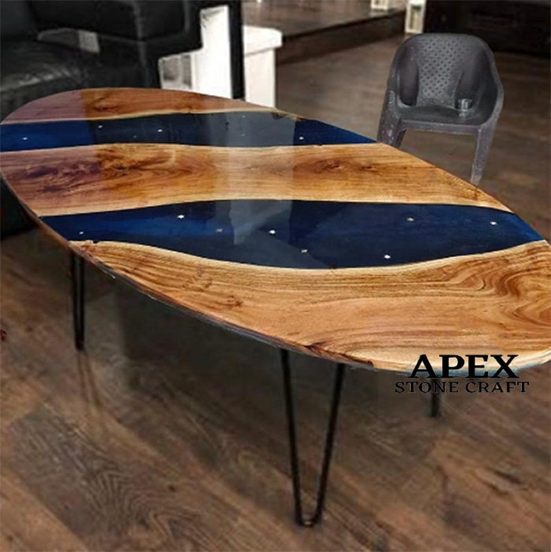 Oval Epoxy Dining Tabletop Epoxy Wooden Table Epoxy Resin Furniture for ...