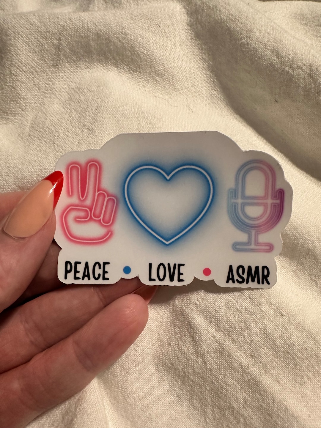 Peace Love ASMR Sticker, Sticker, ASMR, Dragons and Daggers ASMR - Etsy