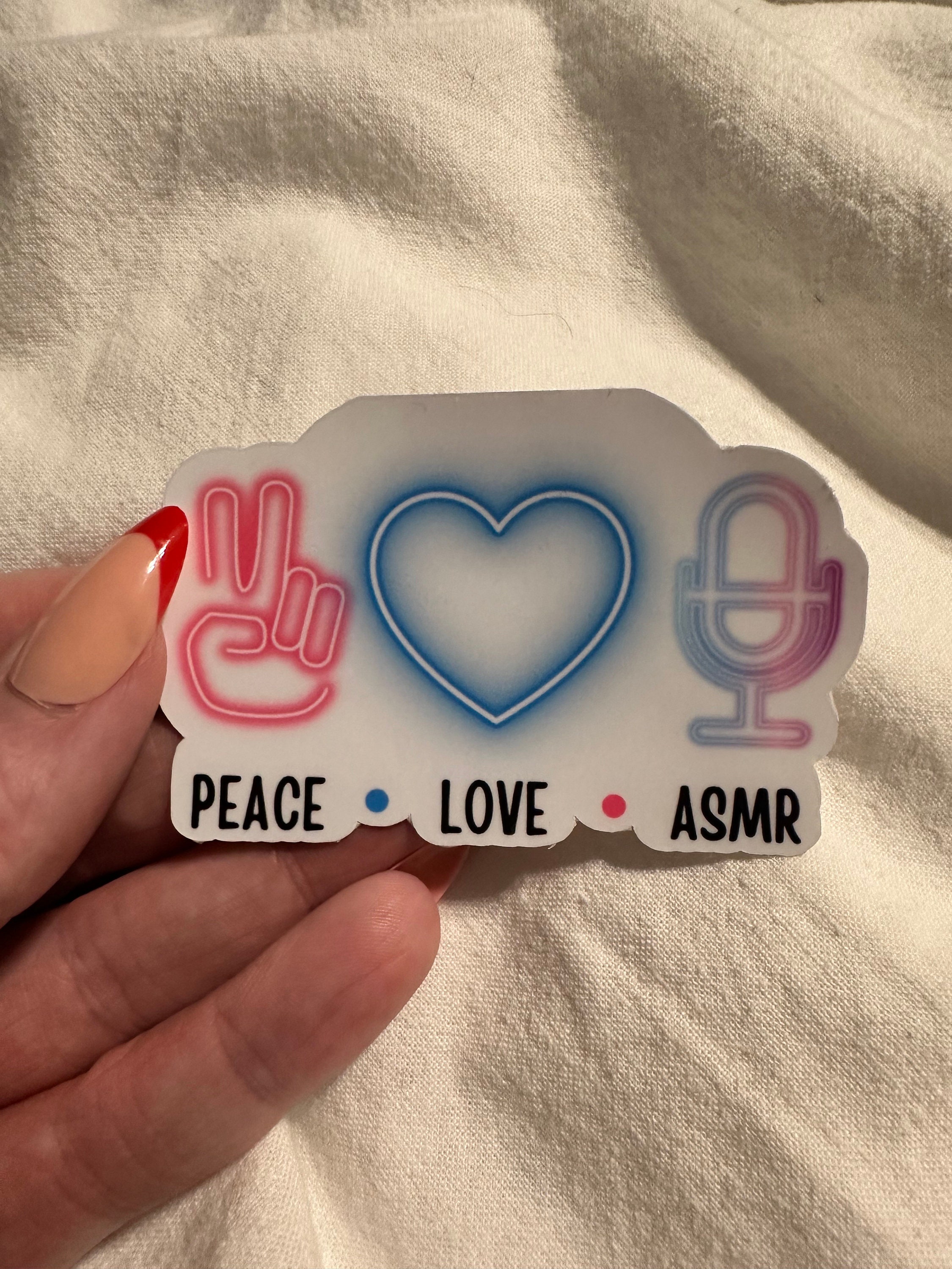 Peace Love ASMR Sticker, Sticker, ASMR, Dragons and Daggers ASMR - Etsy