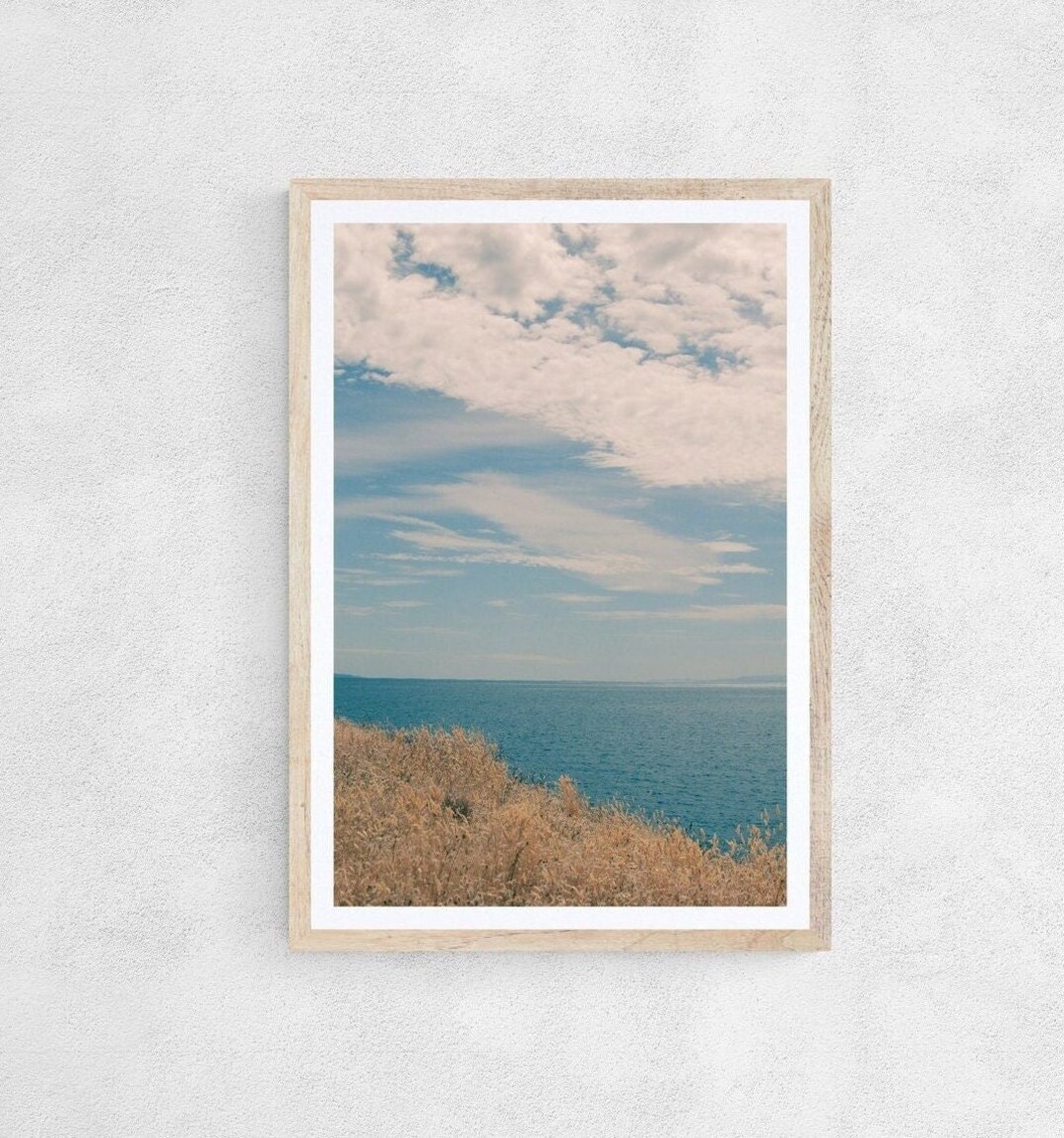 Printable Ocean Landscape, Neutral Coastal Photo, Water, Blue, Pastel ...