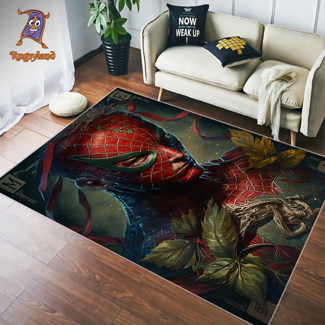 Spiderman Rug, Legend Cartoon Rug, Comic Book, Fantastic Rug, Decor Rug ...