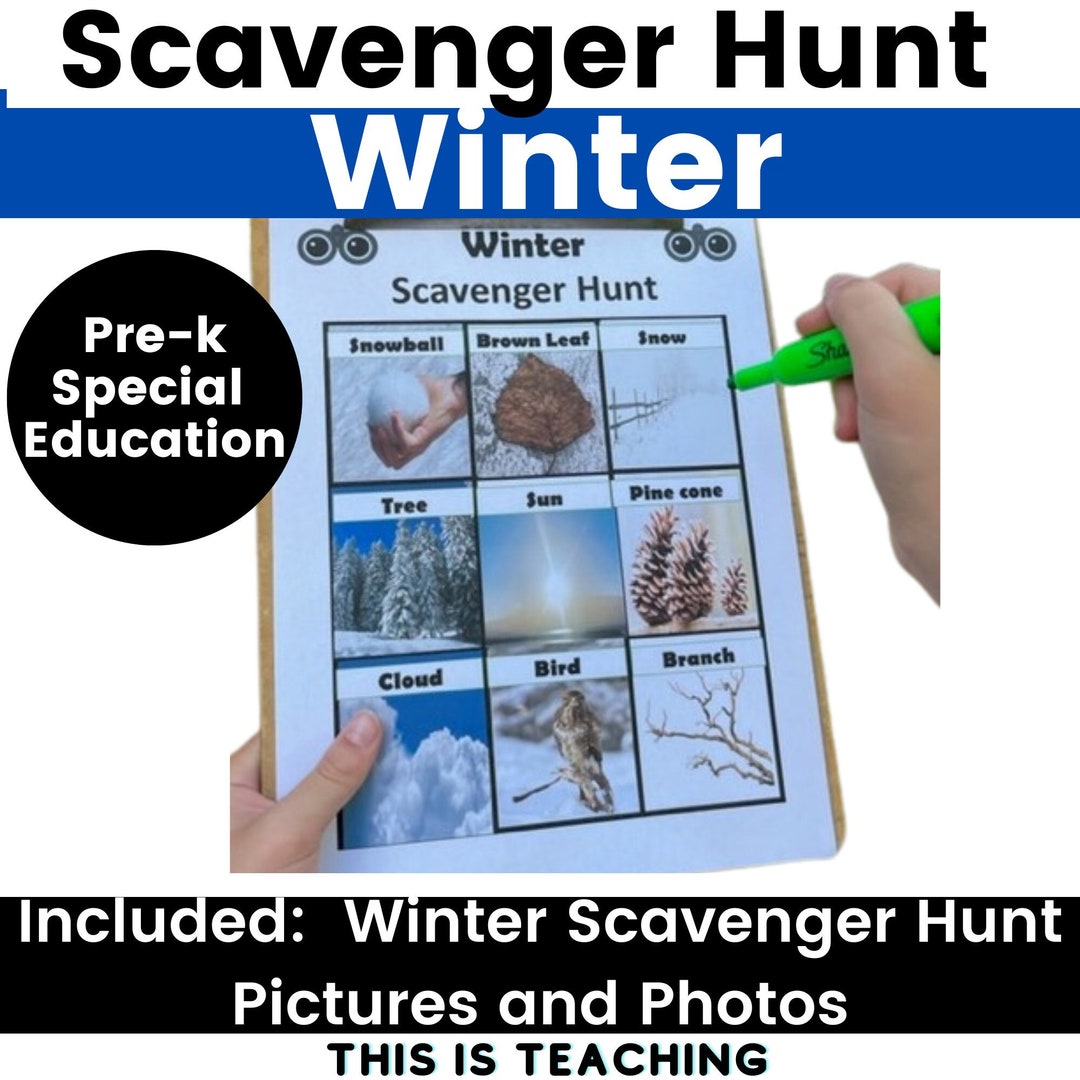 Winter Season Scavenger Hunt Vocabulary Activities Preschool Special ...