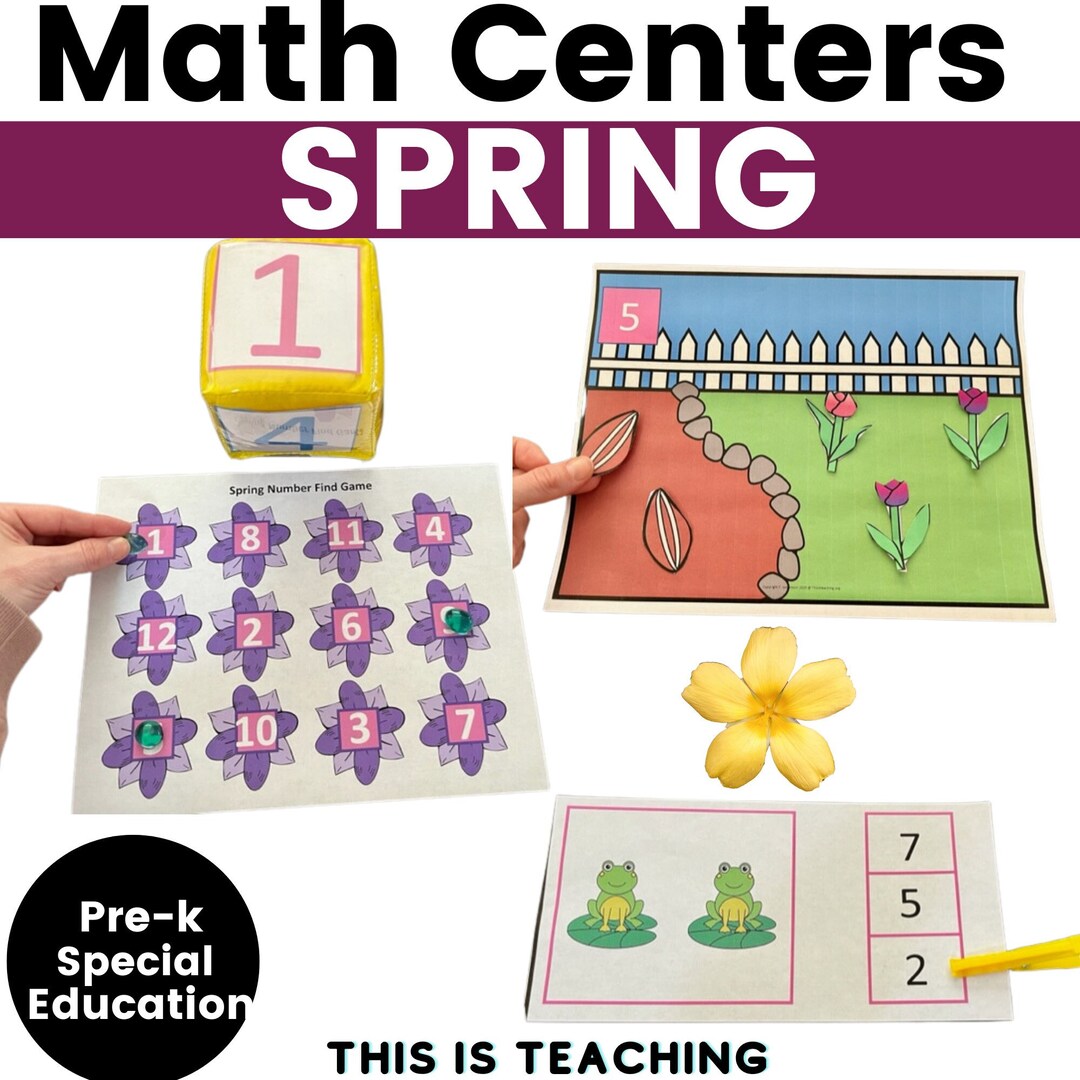 Spring Math Centers Counting Numbers 1-10 Preschool Special Education ...