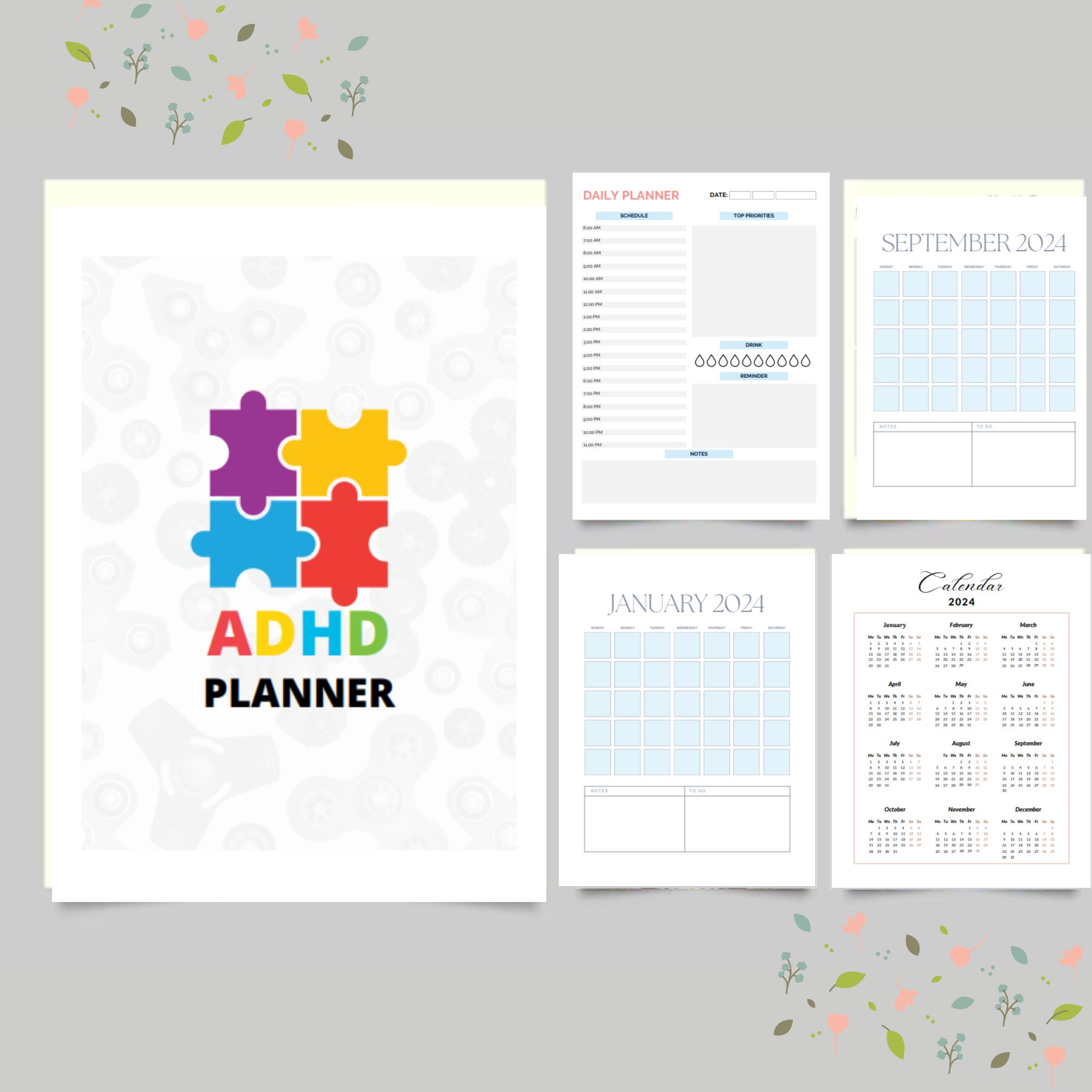 ADHD Planner Printable Daily Planner Adhd Weekly Planner - Etsy