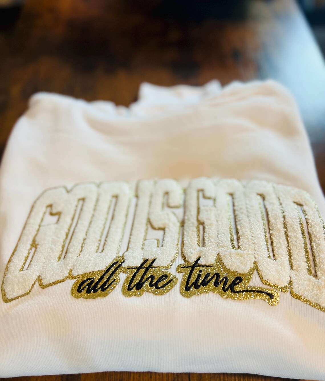 Premium Luxury God is Good Chenille Patch Hoodie, Faith Based Clothing ...