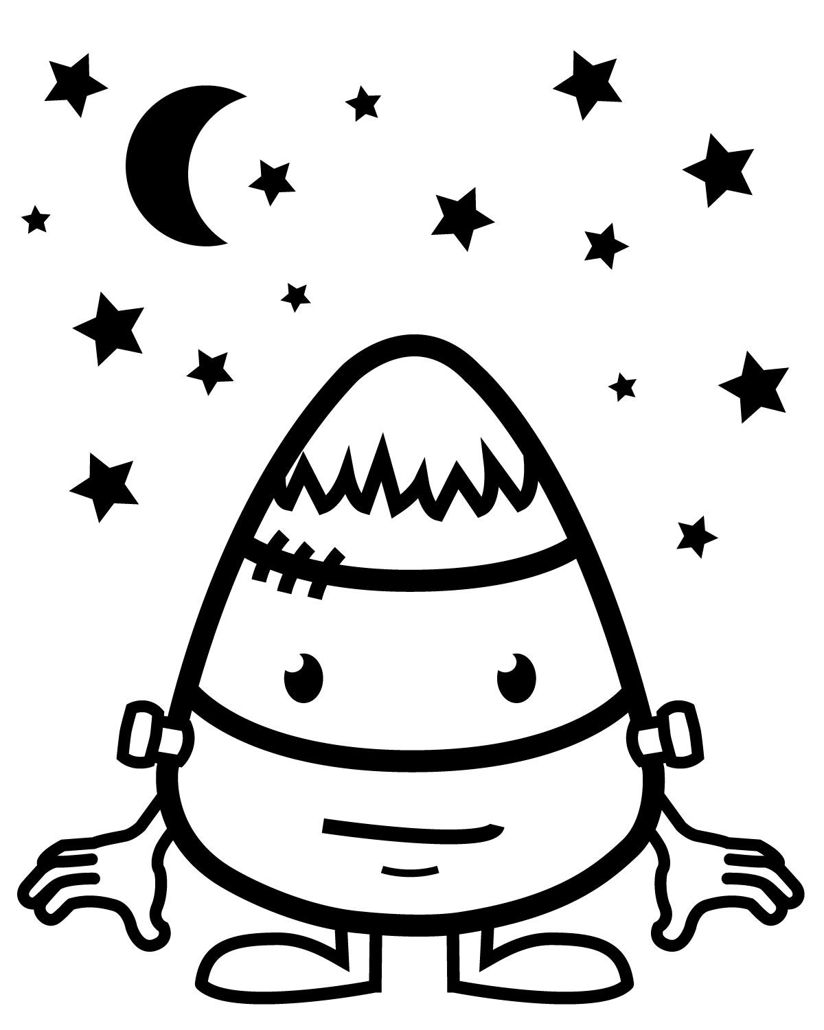 Candy Corn Frankenstein Halloween Canvas Easy and Fun - Etsy