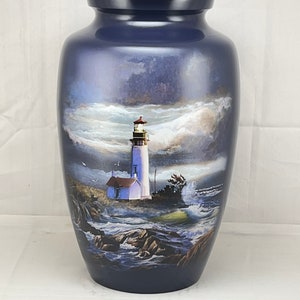 Lighthouse Urn Blue Color Design Cremation Urns for Human Ashes ...