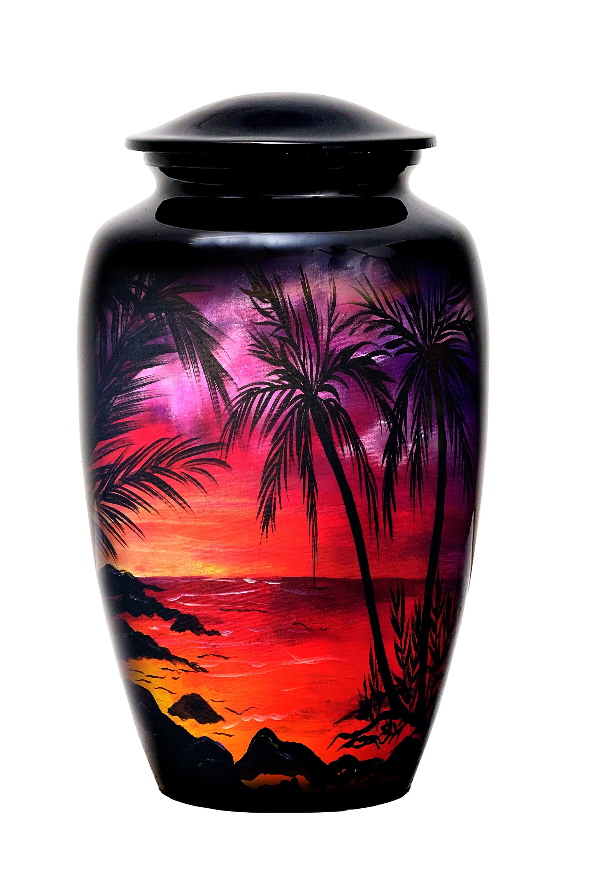 Palm Trees Cremation Urn for Ashes Sunsetpalm Trees Urn - Etsy