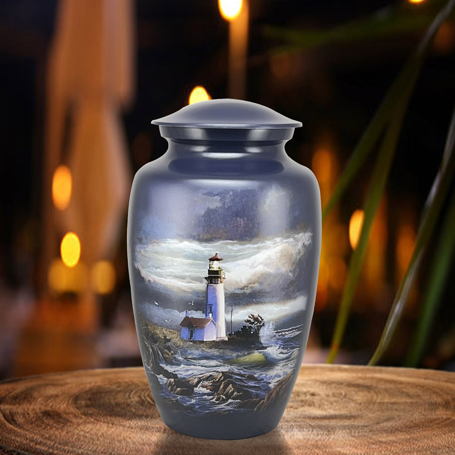 Lighthouse Urn Blue Color Design Cremation Urns for Human Ashes ...